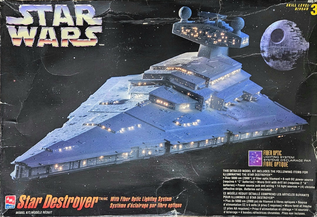 New Vintage Star Wars Star Destroyer Model Kit With Fiber Optics Unused ...