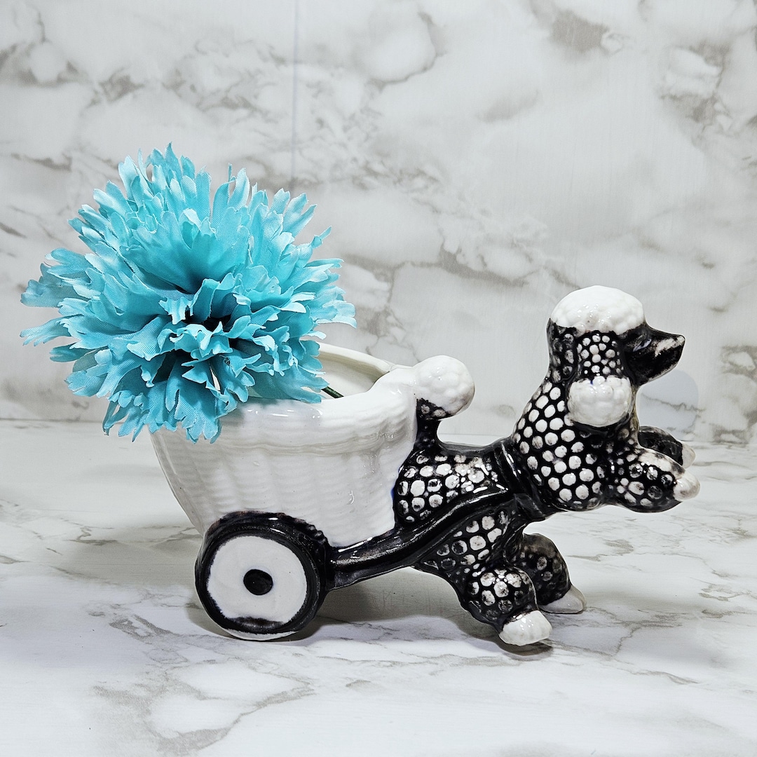 Vintage Minimalist MCM Ceramic Poodle Mini Planter Hand Painted ...