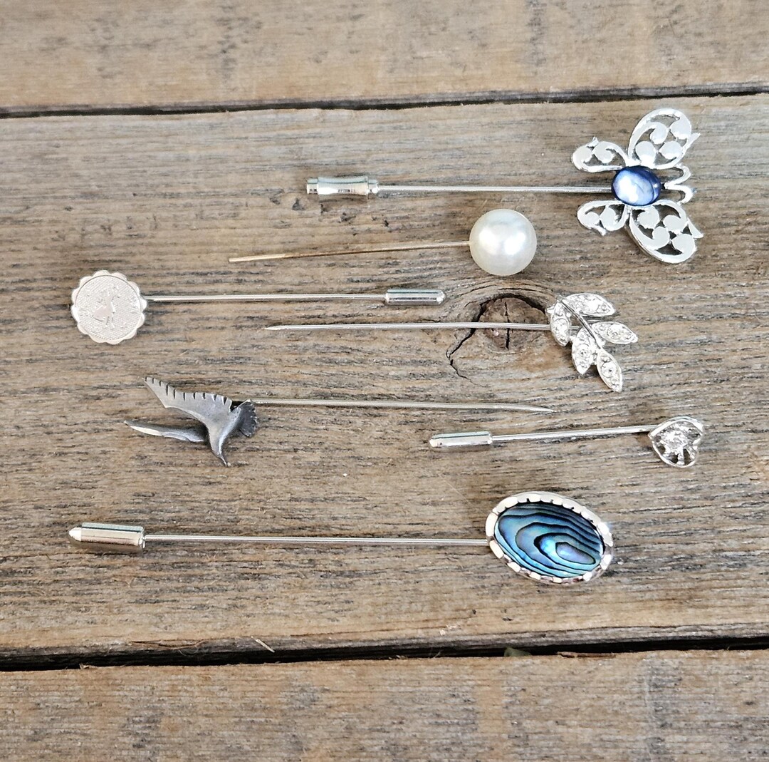 7 Vintage Assorted Coat Hat Pins - Etsy