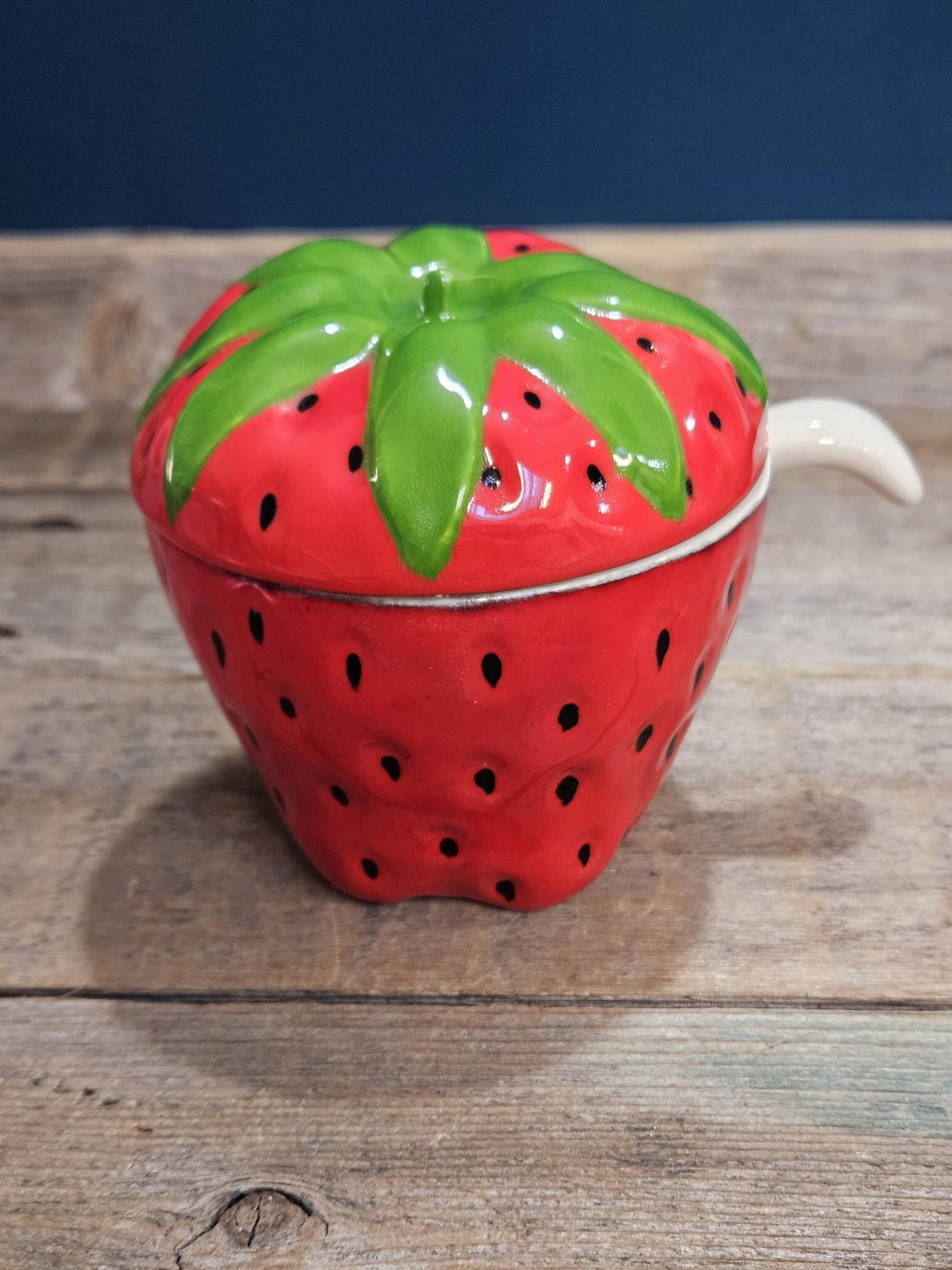 Vintage Adorable Ceramic Strawberry Jam Jar With Spoon - Etsy