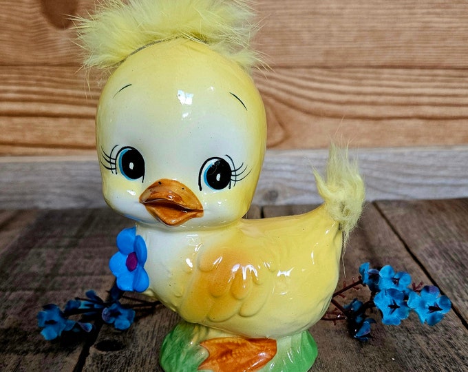 Vintage Cute Little Fuzzy Ducky Piggy Bank Japan EC - Etsy
