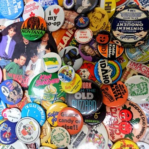 Vintage Button Pin Collection: Random Assorted Pinbacks - Etsy