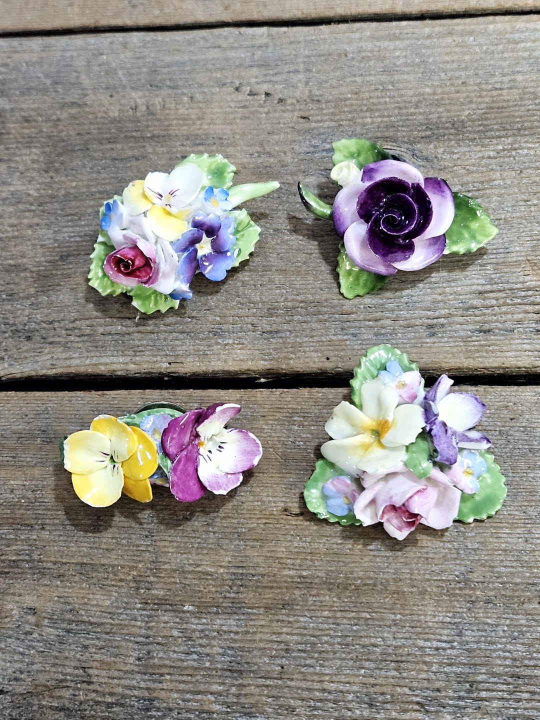 Vintage Assorted Calport China Made in England Floral Brooches - Etsy