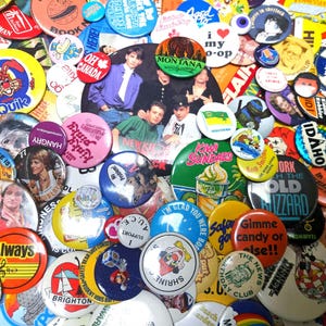 Vintage Button Pin Collection: Random Assorted Pinbacks - Etsy
