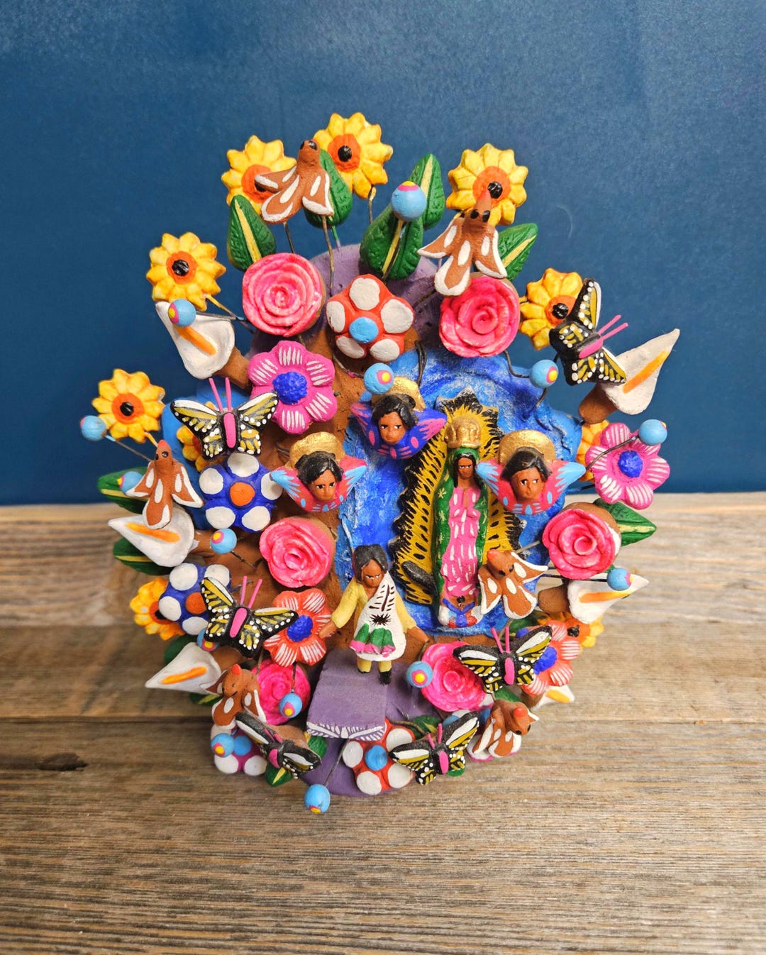 Vintage Kitschy Hand-painted Mexican Tree of Life Clay Sculpture - Etsy