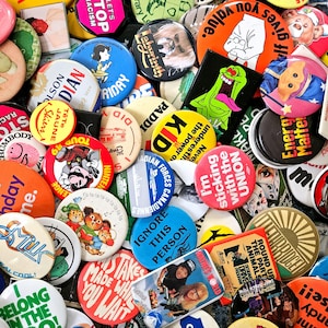 Vintage Button Pin Collection: Random Assorted Pinbacks - Etsy