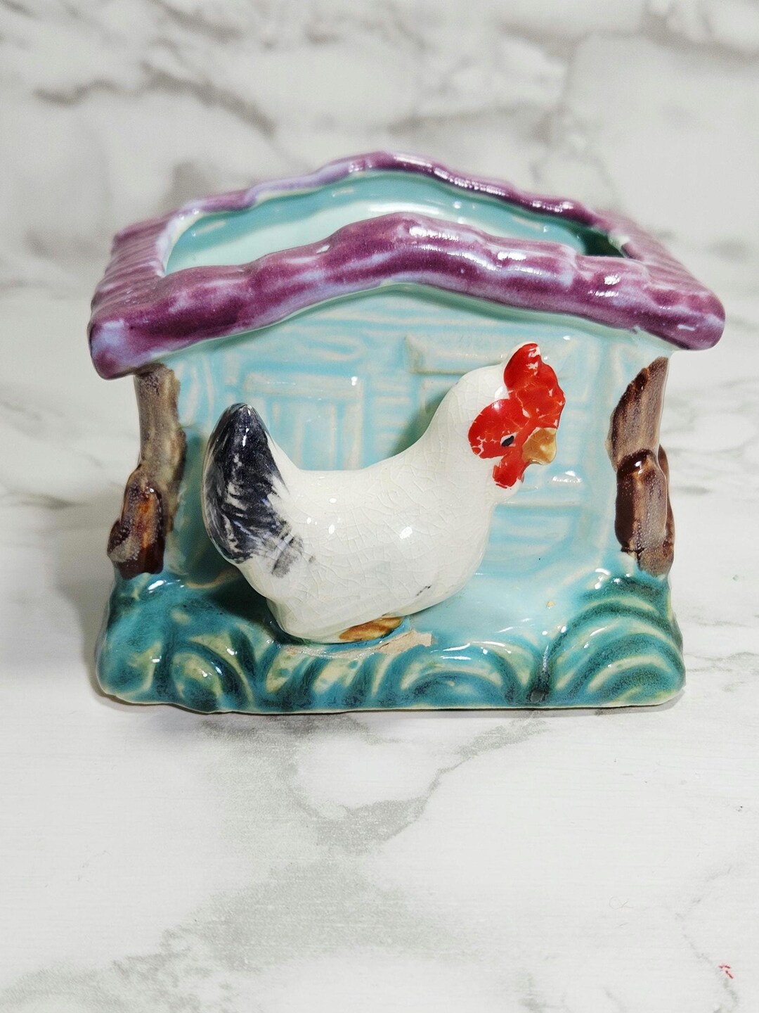 Vintage Shafford Ceramic Rooster Planter - Etsy