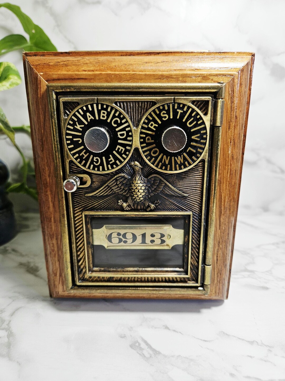 Vintage Combo Lock Post Office Box Safe and Piggy Bank Unique Gift Idea ...