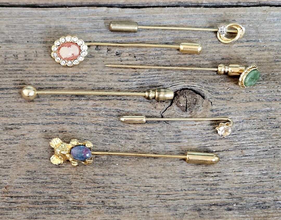 6 Vintage Assorted Coat Hat Pins - Etsy