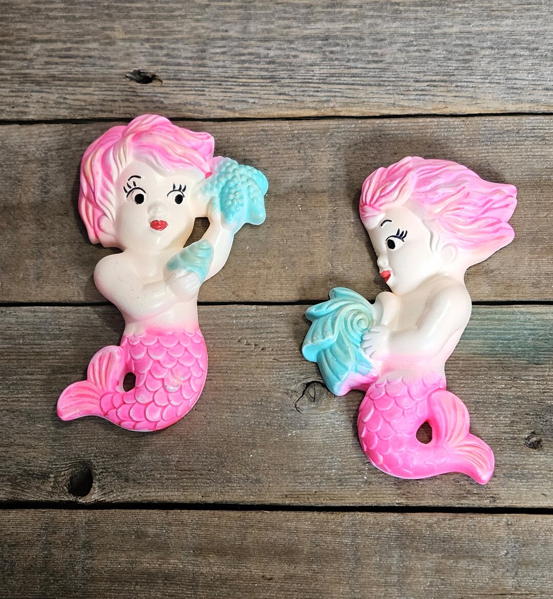 New Vintage Miller Studios 1968 Mermaids Chalkware Wall Art Decor - Etsy