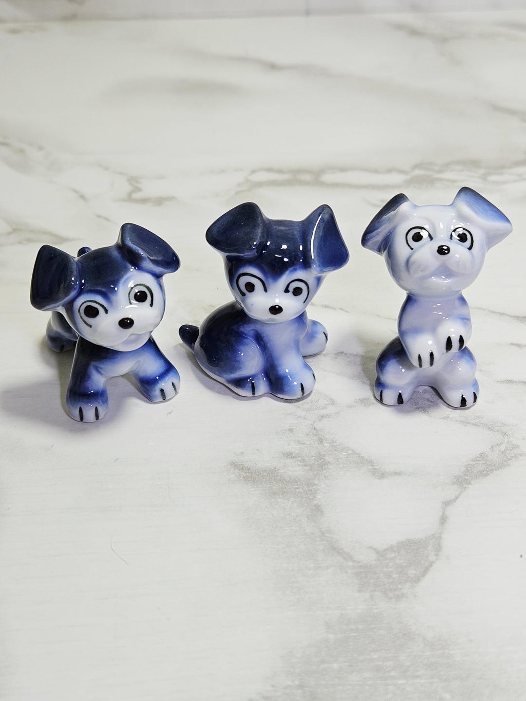 Vintage Japanese Porcelain Dog Figurines - Etsy