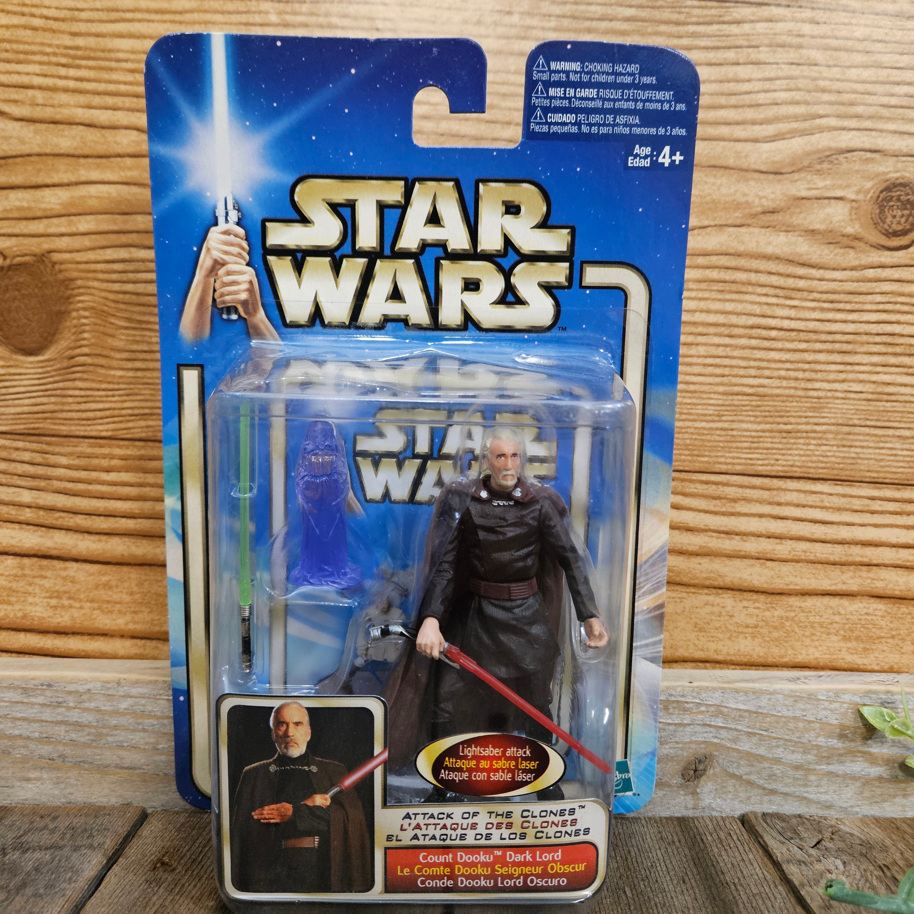 New Vintage Star Wars Attack Of The Clones Count Dooku Dark Lord Figurine