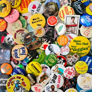 Vintage Button Pin Collection: Random Assorted Pinbacks - Etsy