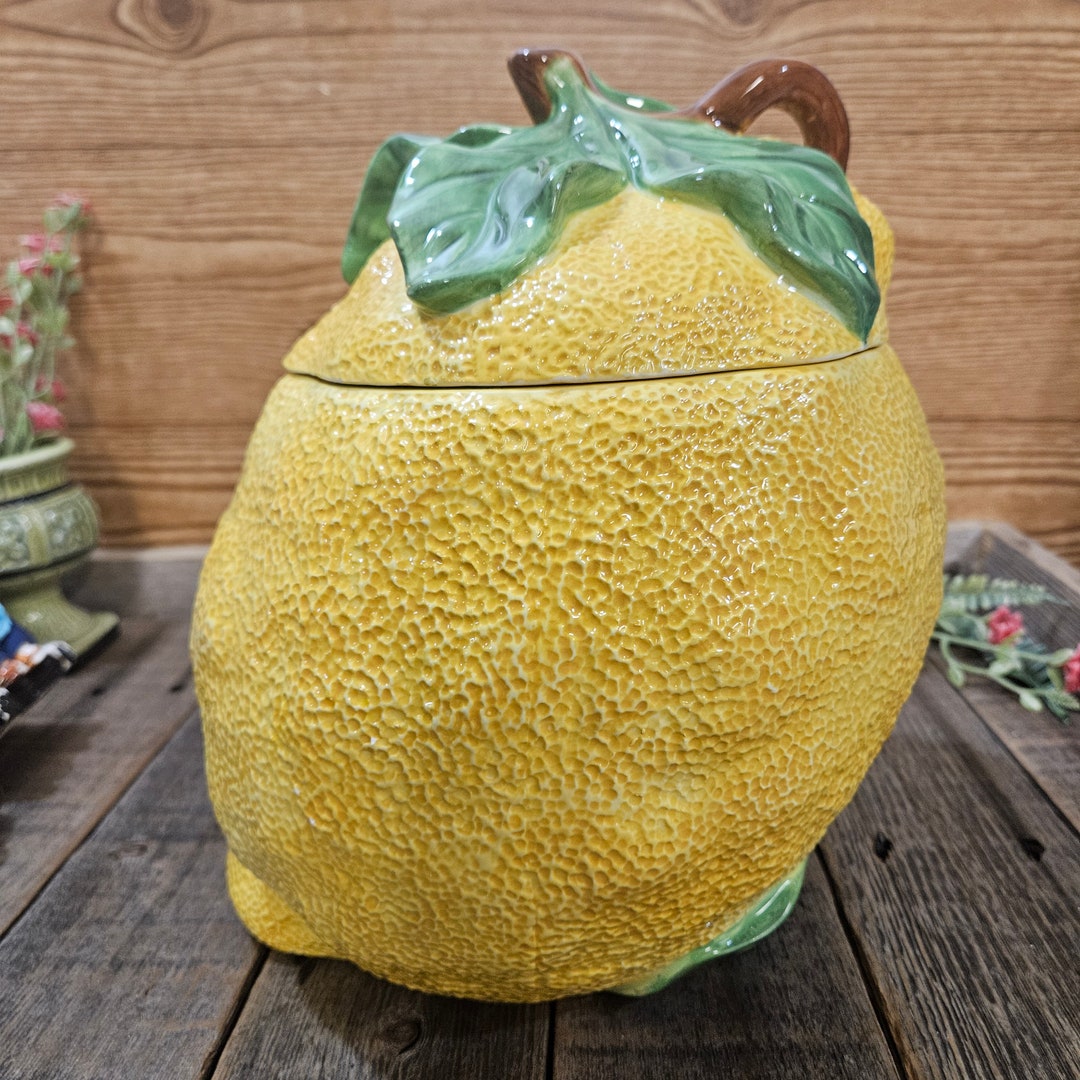 Rare Vintage Large Ceramic Lemon Cookie Jar EC - Etsy