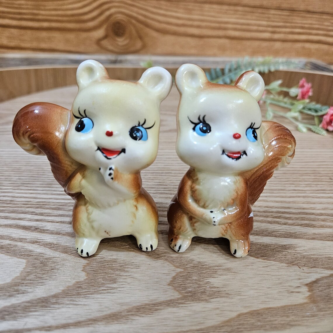 Vintage Ceramic Squirrels Salt and Pepper Shakers EC Japan - Etsy