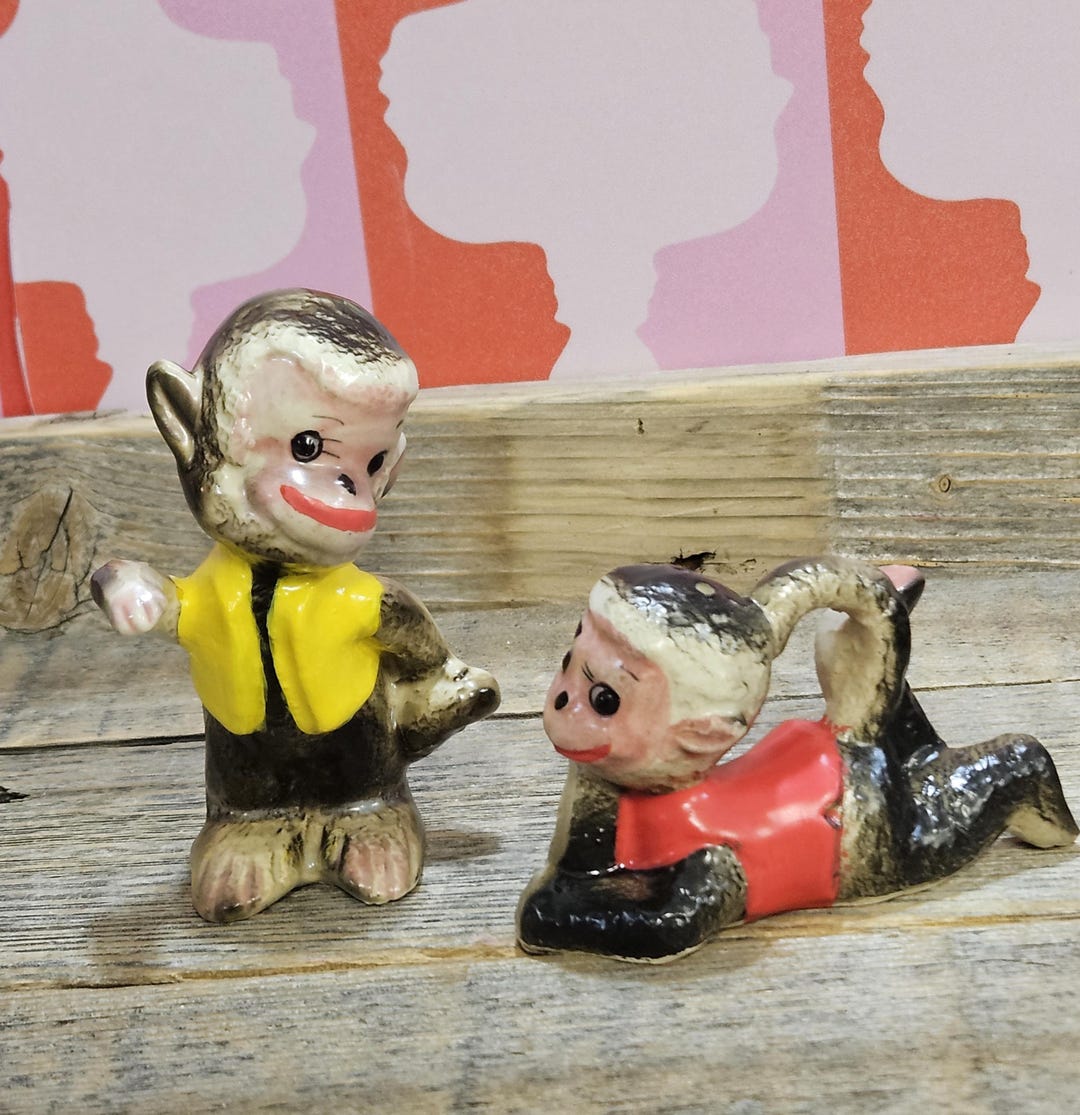 Vintage Unique Monkeys Salt and Pepper Shakers Japan - Etsy