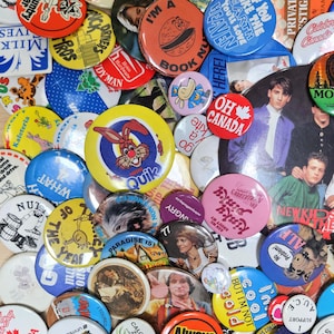 Vintage Button Pin Collection: Random Assorted Pinbacks - Etsy