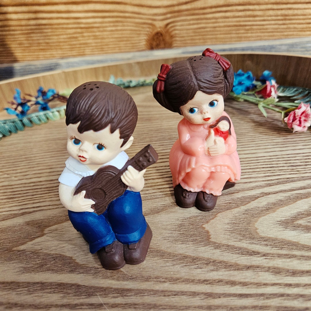 Vintage Sweet Little Boy and Girl Playing Salt and Pepper Shakers EC - Etsy
