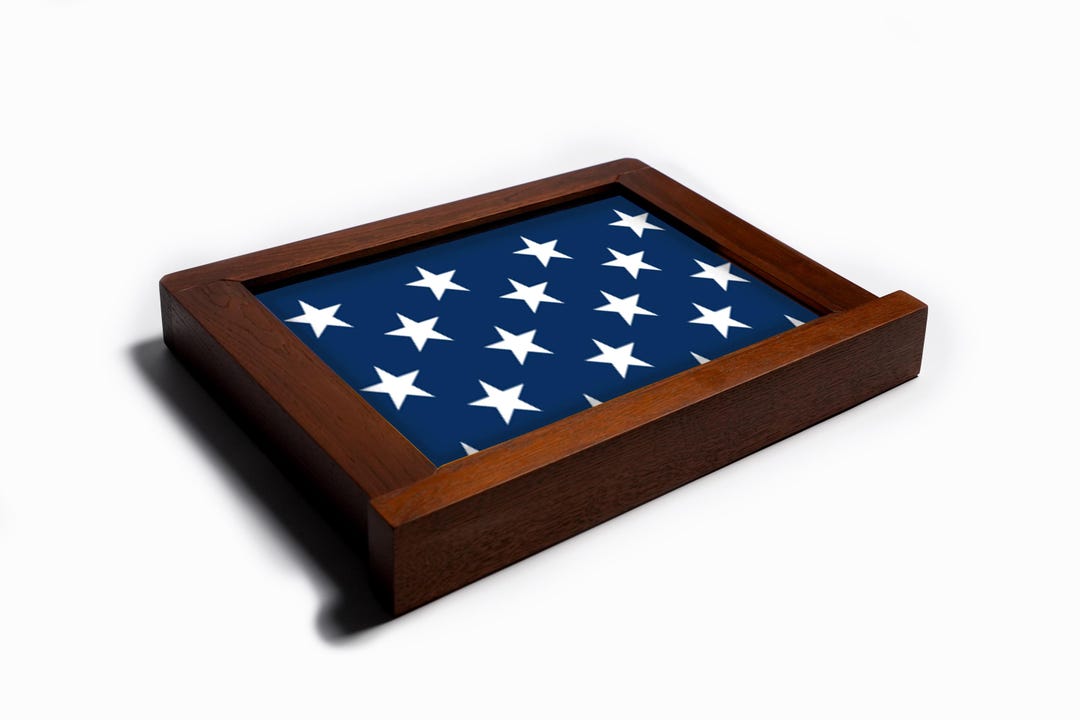 Custom Engraved Oak Flag Case Military Honor Display Shadow Box ...