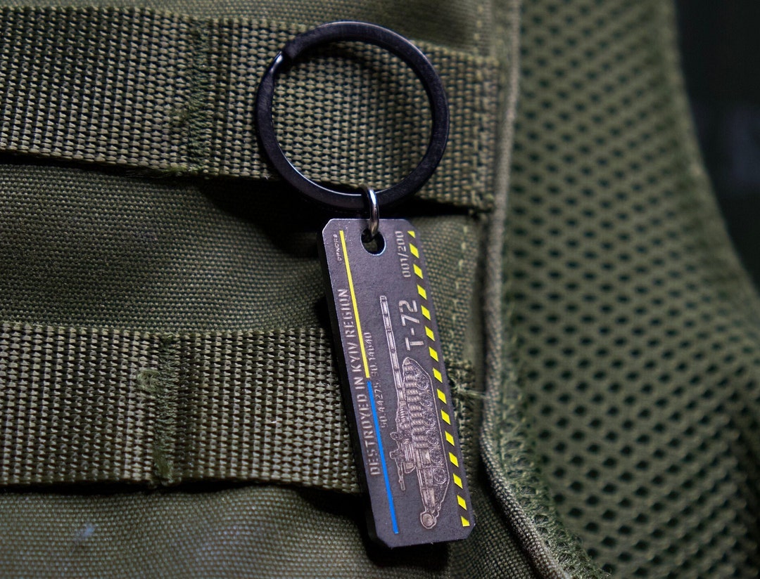 Ukraine Keychain: Recycled Piece of Destroyed in Kyiv Russian Tank T-72 ...