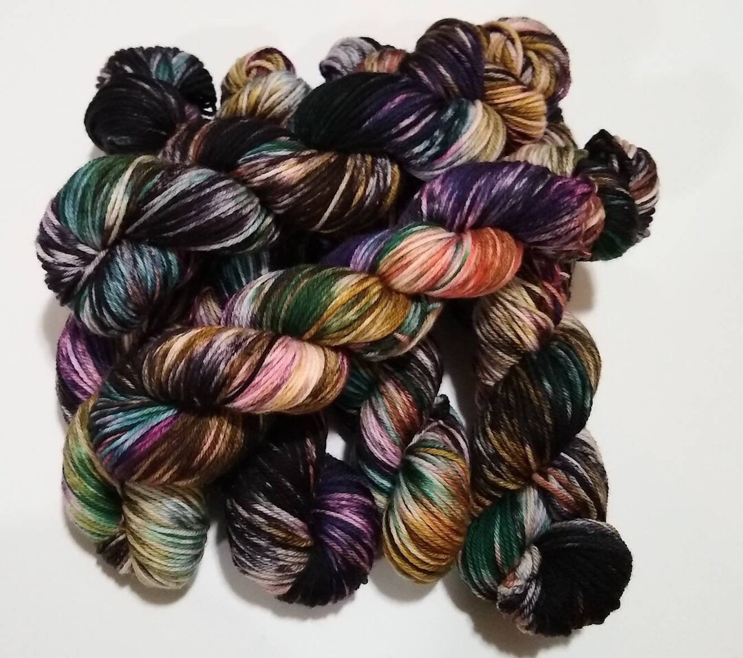 Hand Dyed Yarn ~ BLACK OPAL 100g Superwash Merino Worsted Wool 4 Ply ...