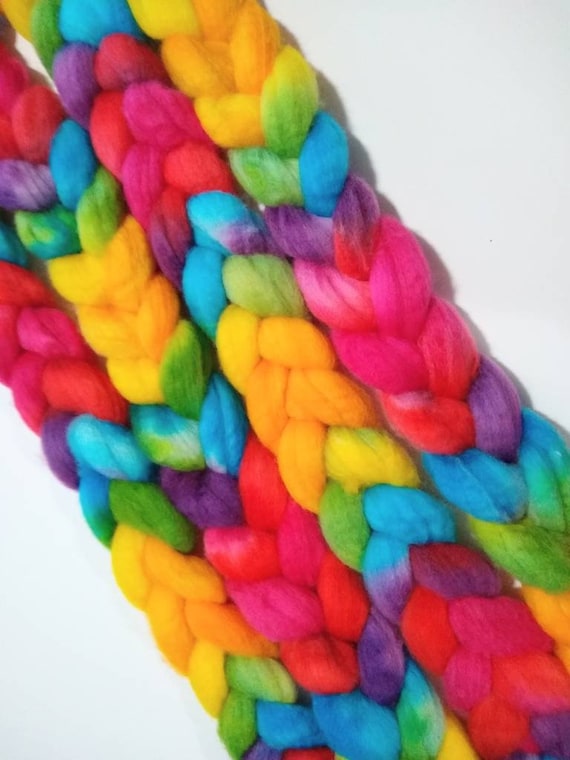 CHICKA BOOM BOOM 4oz Braid of 100% Bfl Hand-dyed Spinning - Etsy