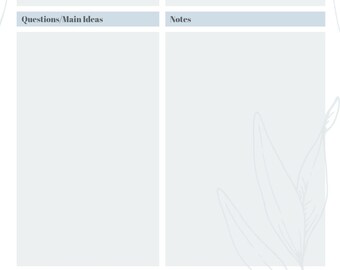 Cornell Method Note Taking Template Digital Download Note - Etsy
