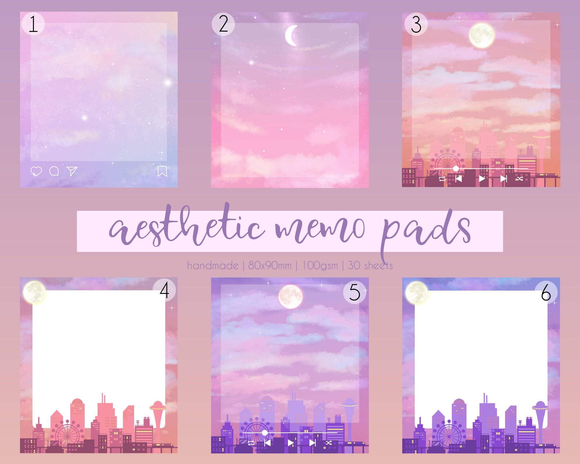 Handmade Aesthetic Memo/note Pads 2.0 - Etsy