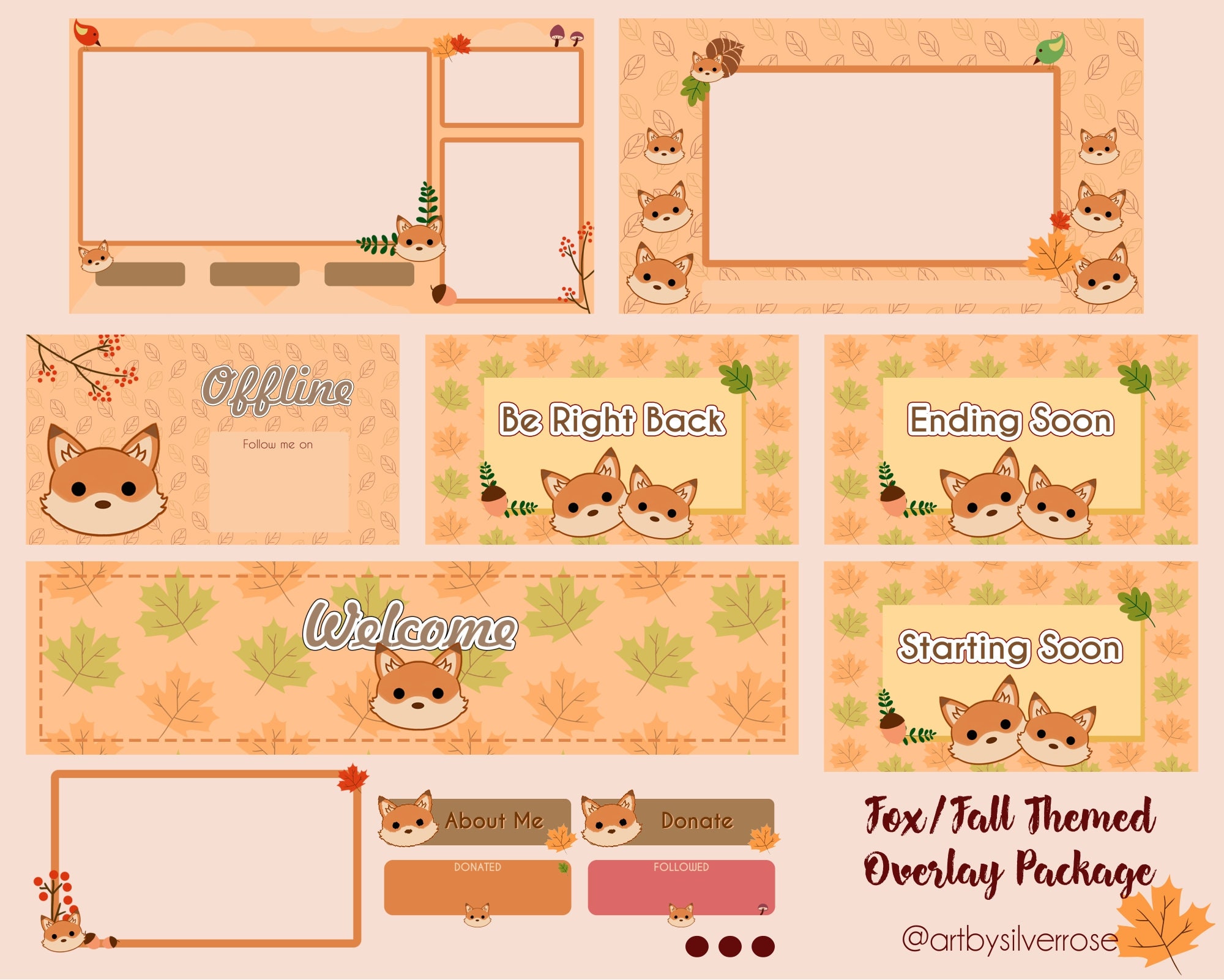 Twitch Overlay Package: Fox/fall Themed | Not Animated - Etsy Canada