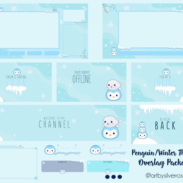 Penguin Stream Overlay - Etsy
