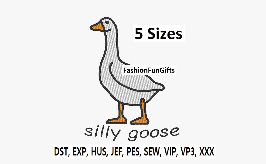 Silly Goose 5 Sizes Machine Embroidery Digital File Pattern Machine ...