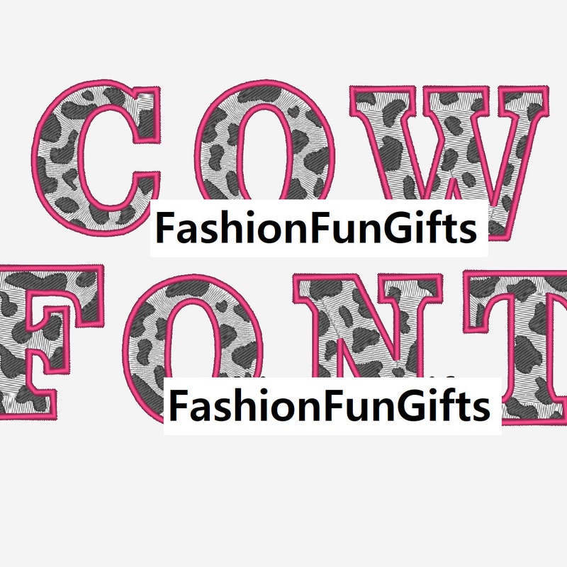 Cow Print Font - Etsy