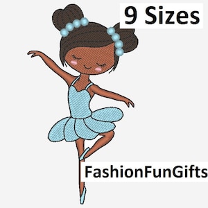Ballerina Embroidery Machine 9 Sizes Digital File Design Little Black ...