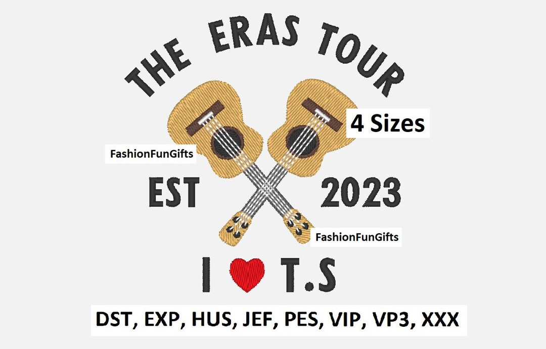 The Eras Tour Embroidery Design 4 Sizes Font Machine Embroidery Digital ...