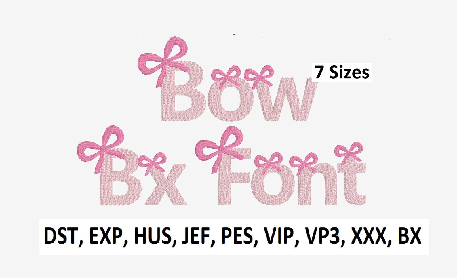 Bow Embroidery Font Machine Embroidery Designs 7 Sizes Cute Vintage ...