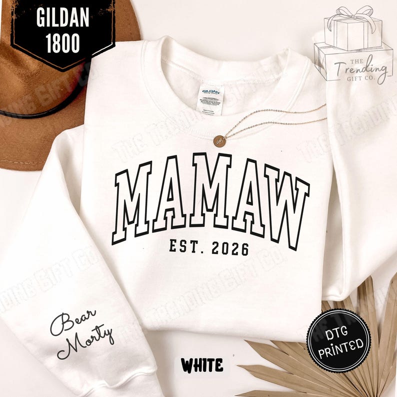 Personalized Mamaw Sweatshirt With Names on Sleeve, Grandma Gift From ...