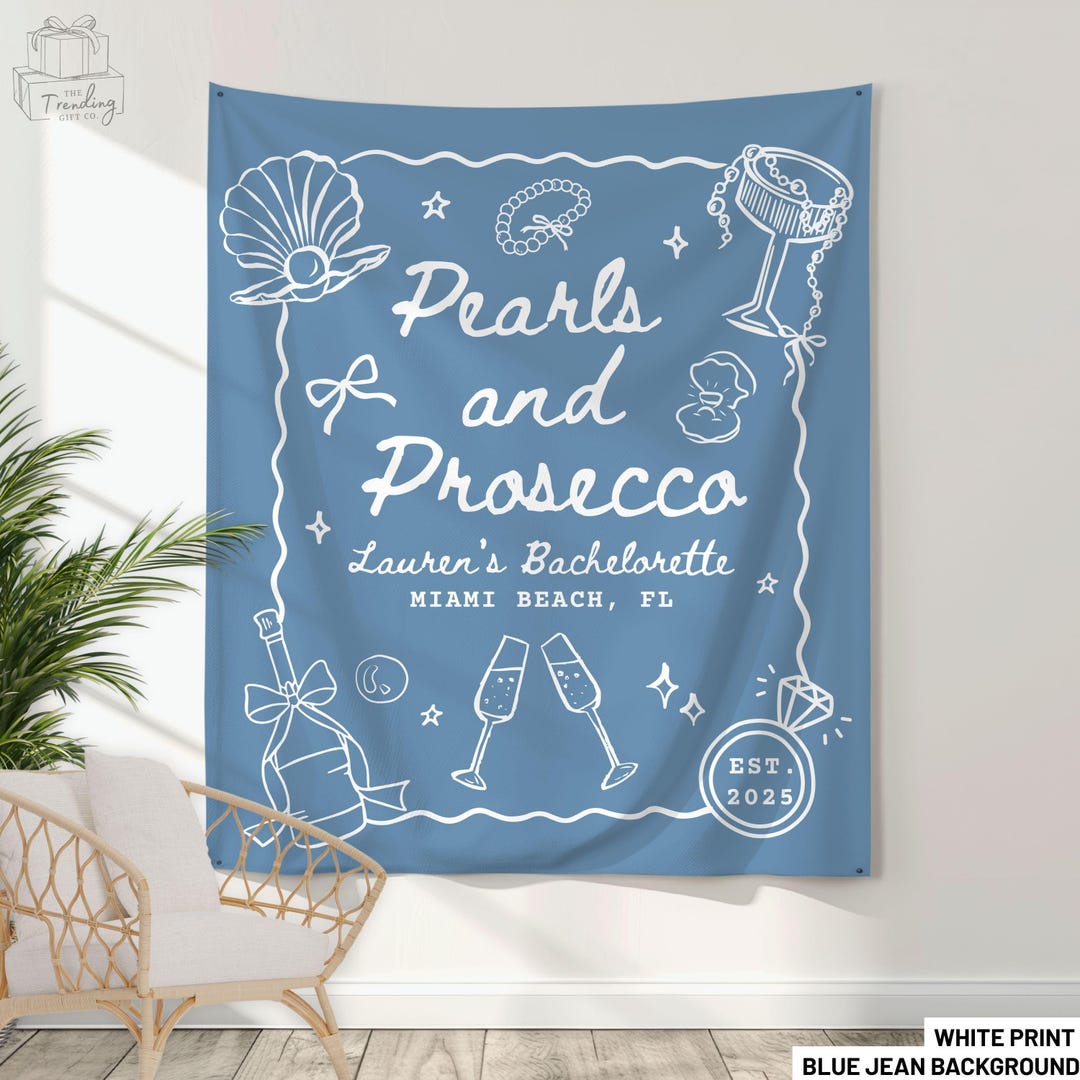 Pearls and Prosecco Bridal Shower Banner, Custom Prosecco and Pearls ...