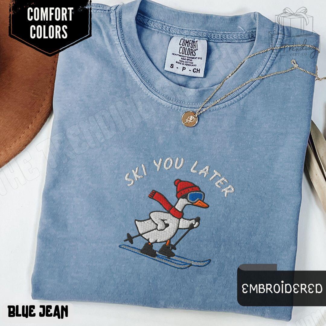 Embroidered Silly Goose Ski Shirt, Funny Gift for Skiing Lover, Comfort ...
