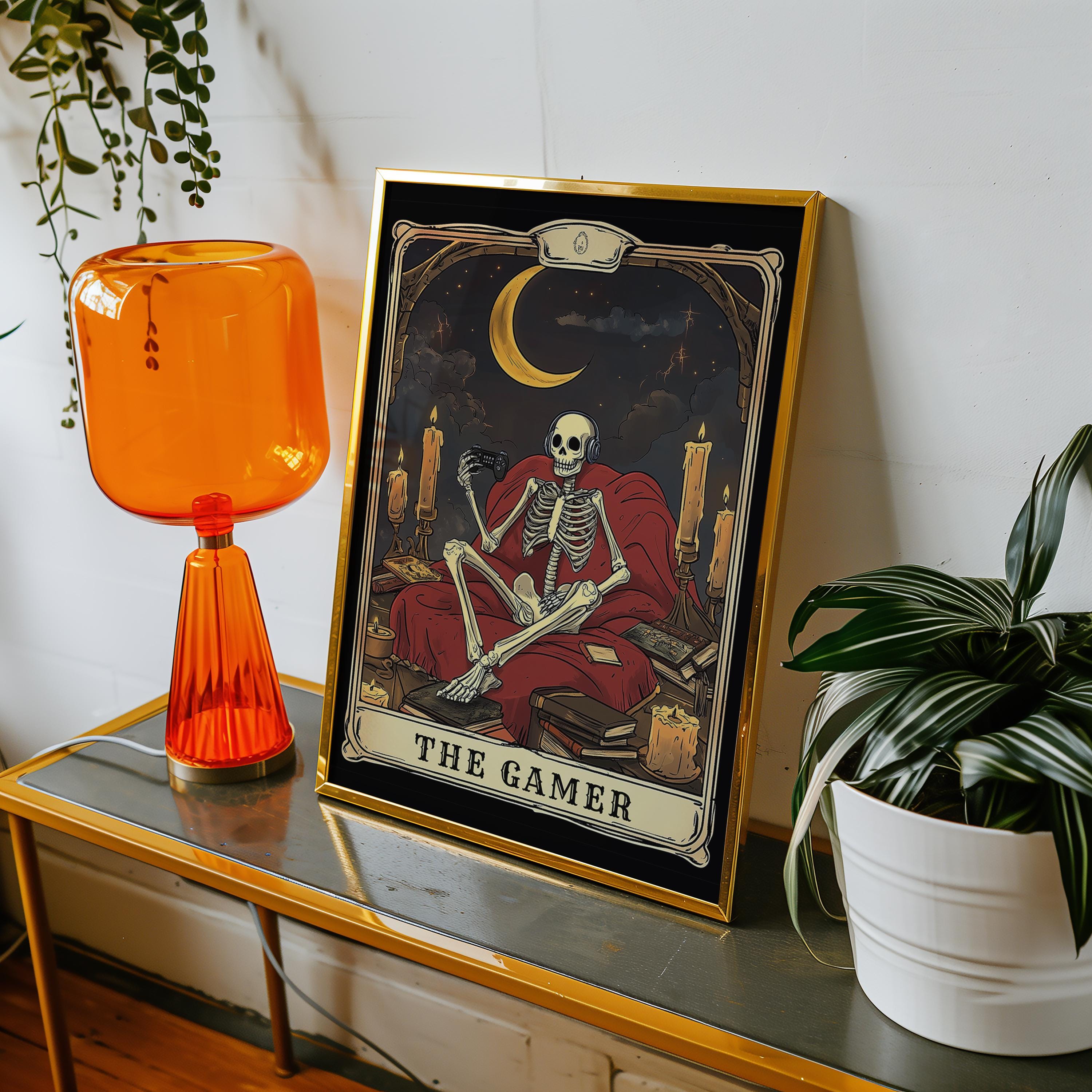 Gaming Wall Art, the Gamer Tarot Card Print, Vintage Gaming Print ...