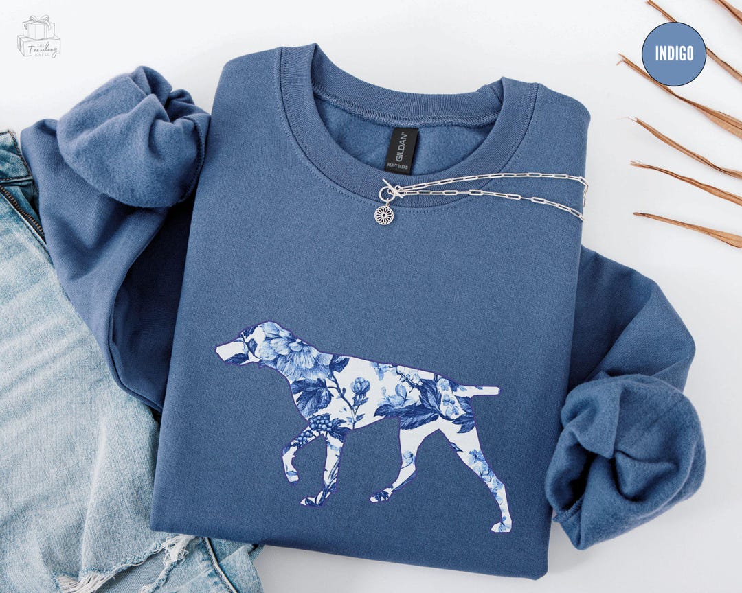 German Shorthaired Pointer Sweatshirt, Toile De Jouy Pointer Crewneck ...