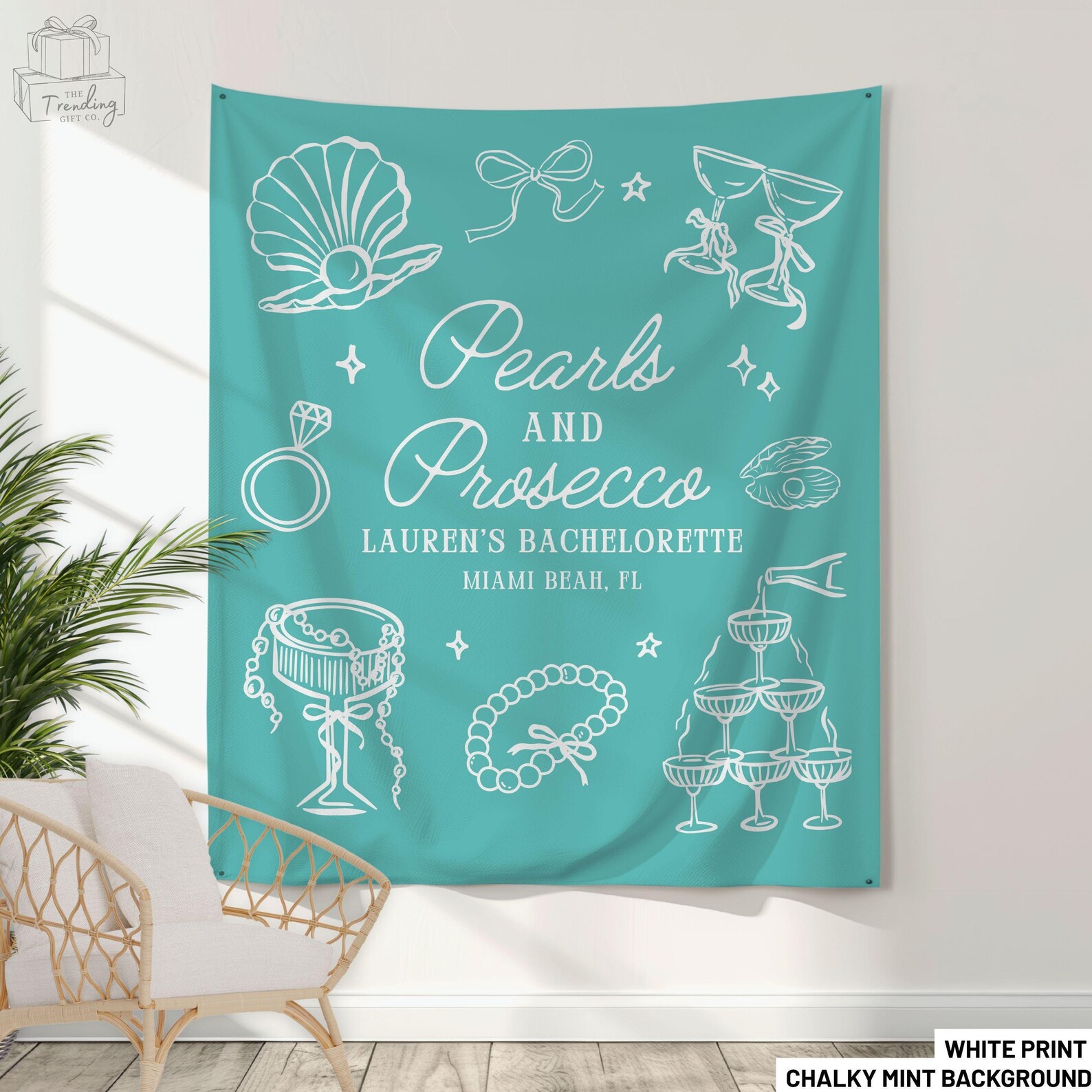 Custom Pearls and Prosecco Bridal Shower Banner, Prosecco and Pearls ...
