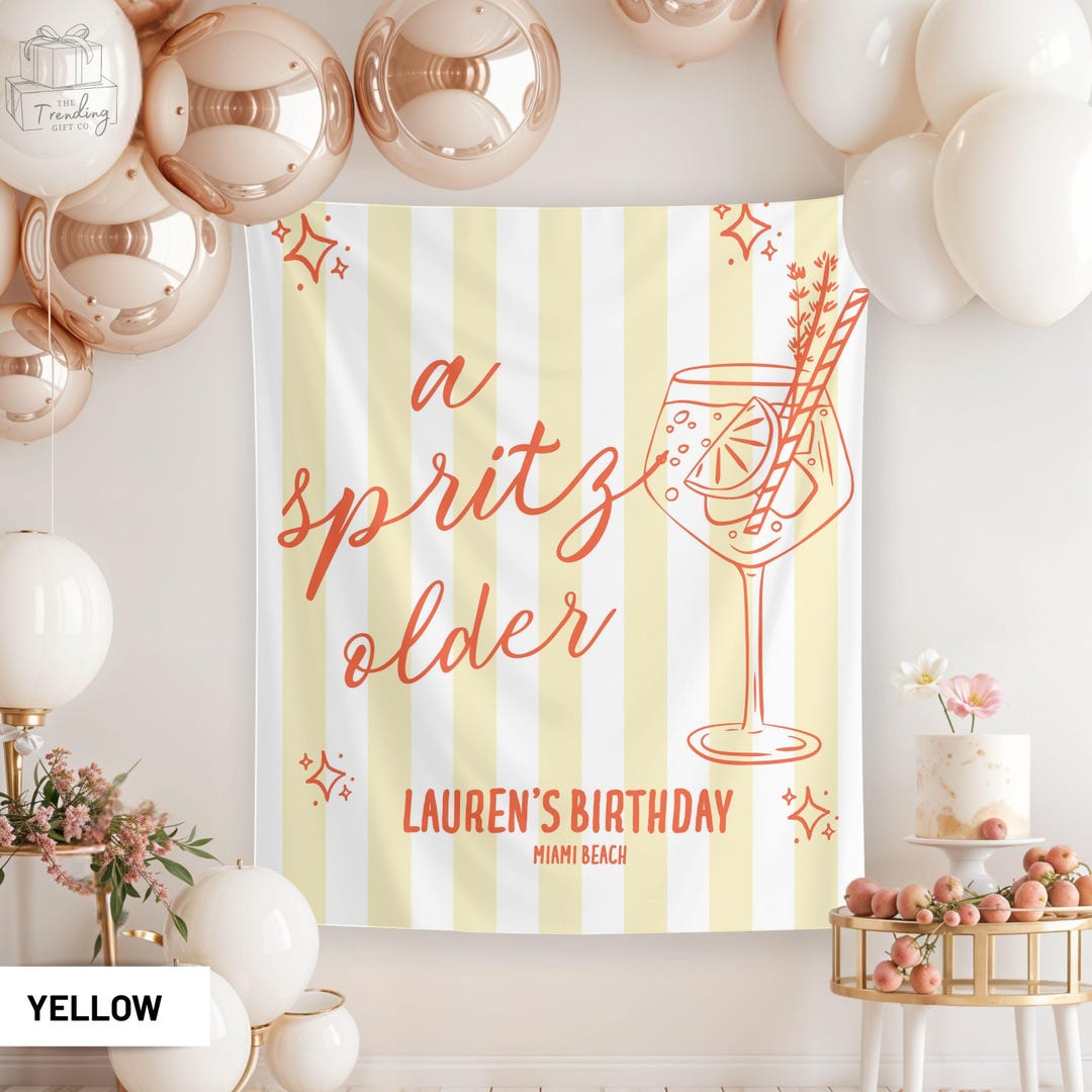 Aperol Spritz Birthday Banner, A Spritz Older Welcome Sign, 30th ...
