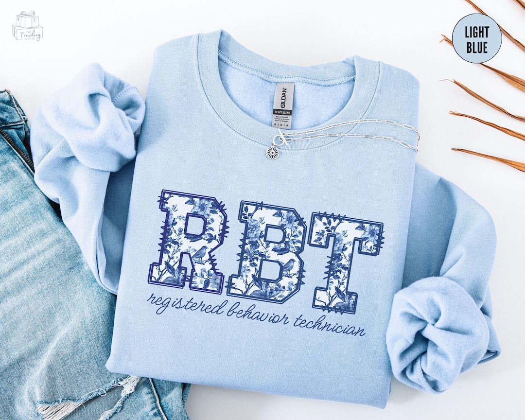 RBT Registered Behavior Technician Sweatshirt, Floral Behavior Analyst ...