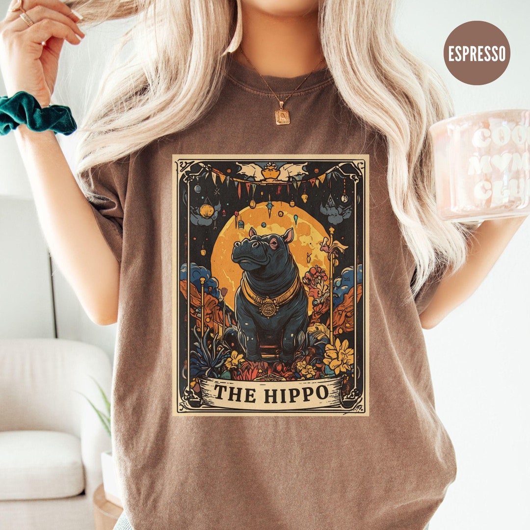 Hippopotamus Tarot Card Shirt, Comfort Colors® Pygmy Hippo Tshirt ...
