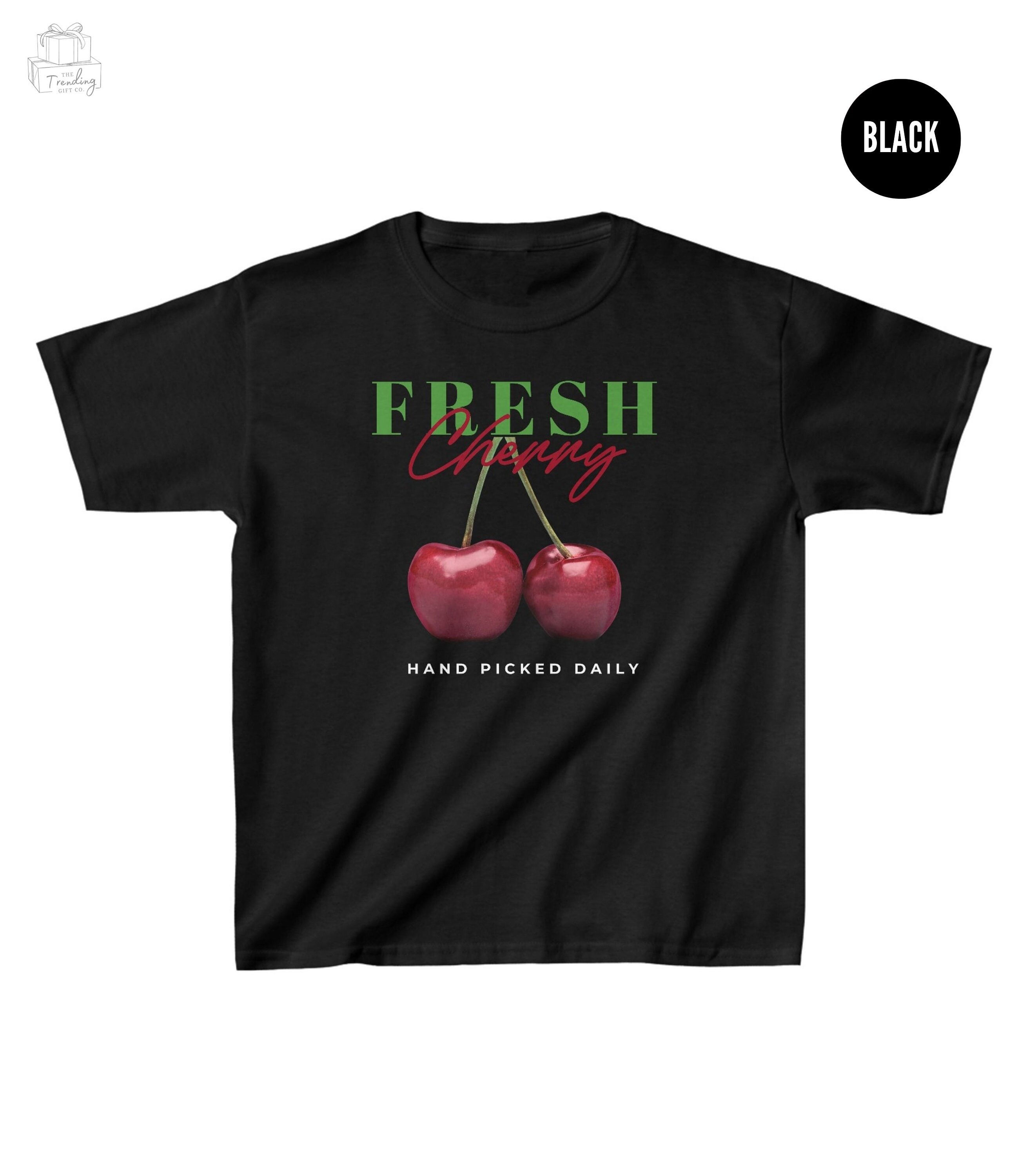 Cherry Baby Tee Y2K Graphic Cute Crop Top, Fruit T Shirt, 90s Clothing, Retro Cherry Preppy ...