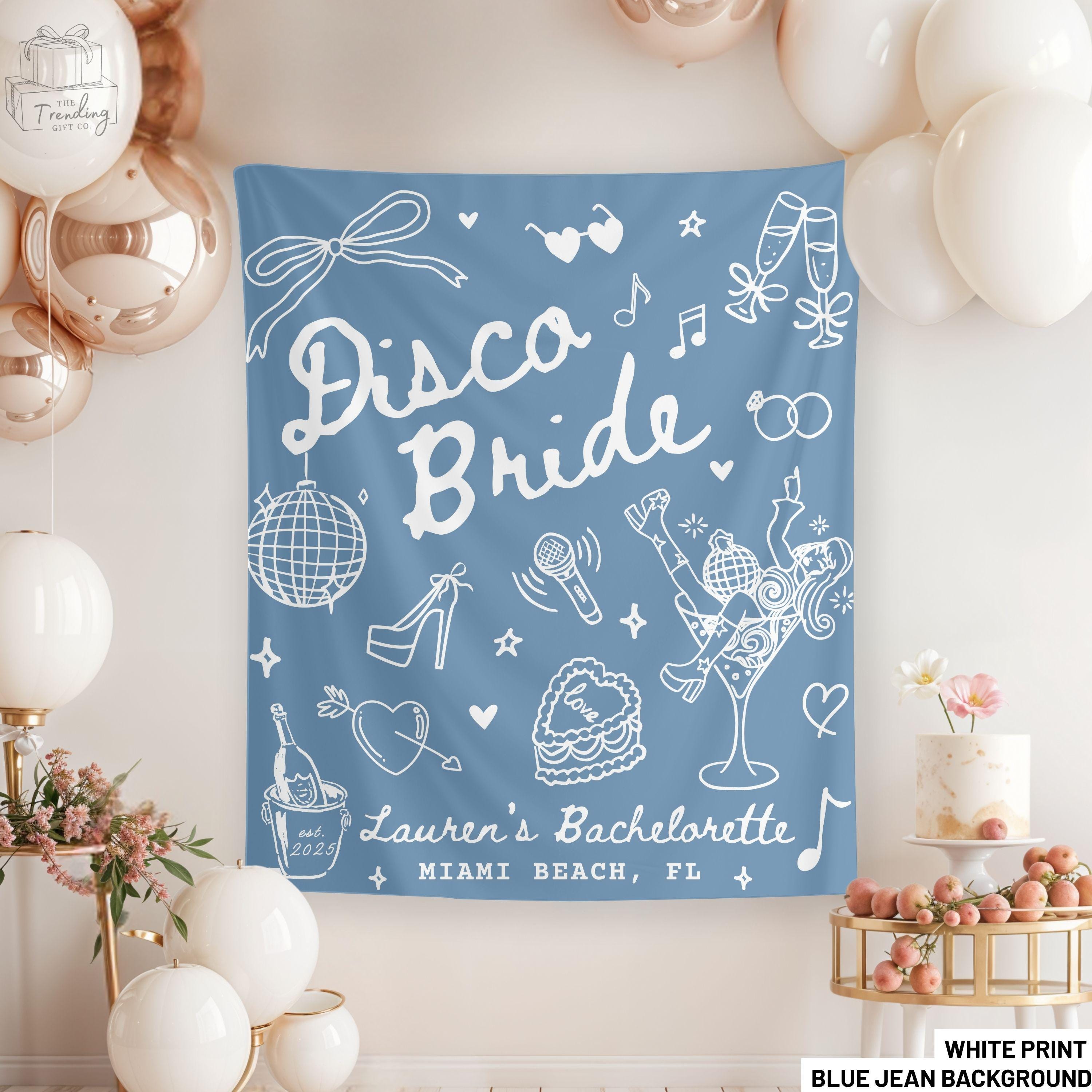 Custom Disco Bachelorette Party Banner Decor Disco Bridal Shower Sign ...