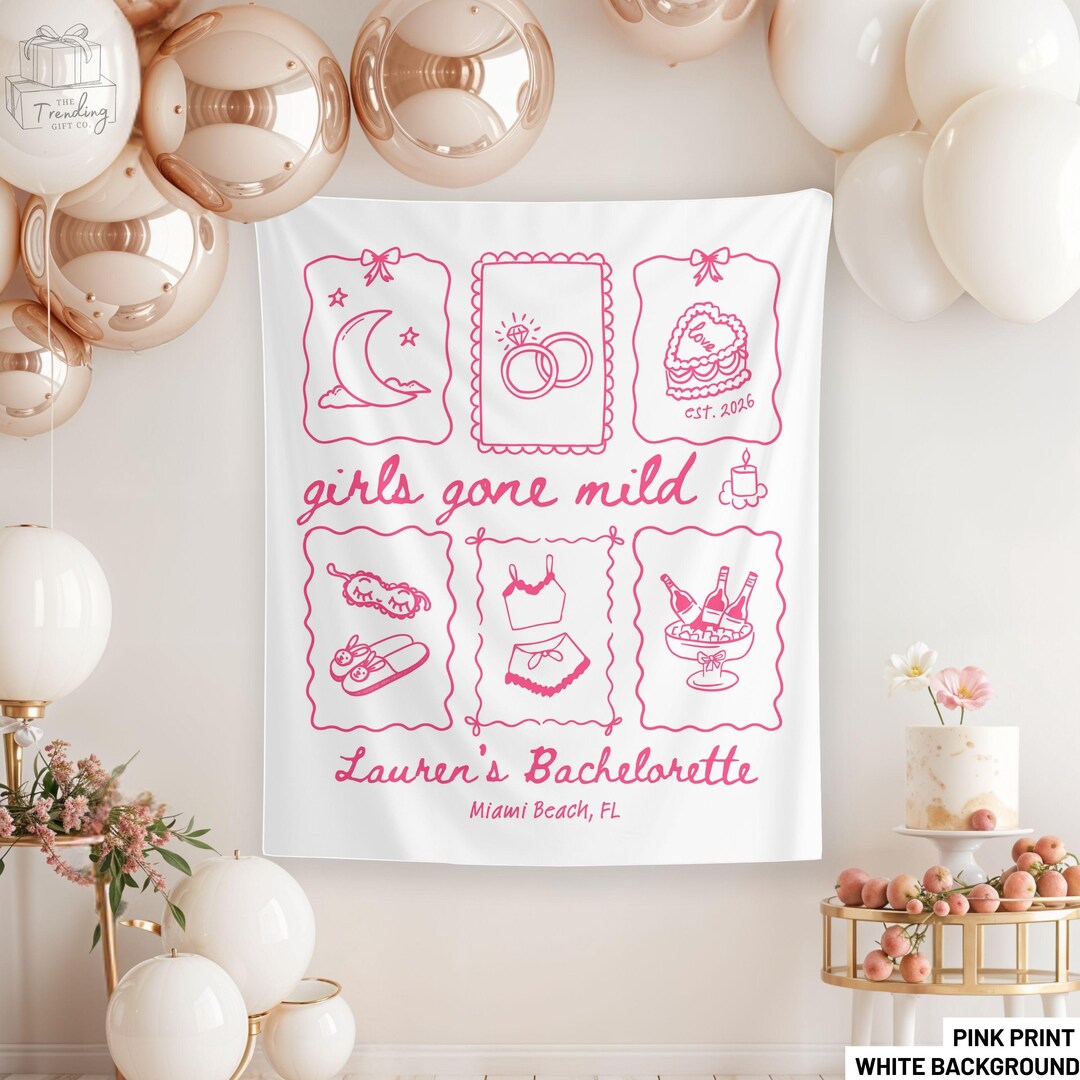 Girls Gone Mild Bachelorette Banner, Bach Party Welcome Sign Tapestry ...