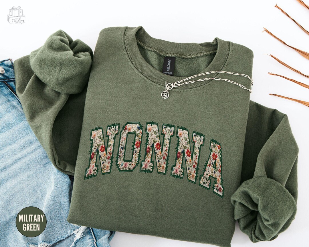 Custom Nonna Sweatshirt,floral Nonna Crewneck, Personalized Mother's Day Gift for Grandma Shirt ...