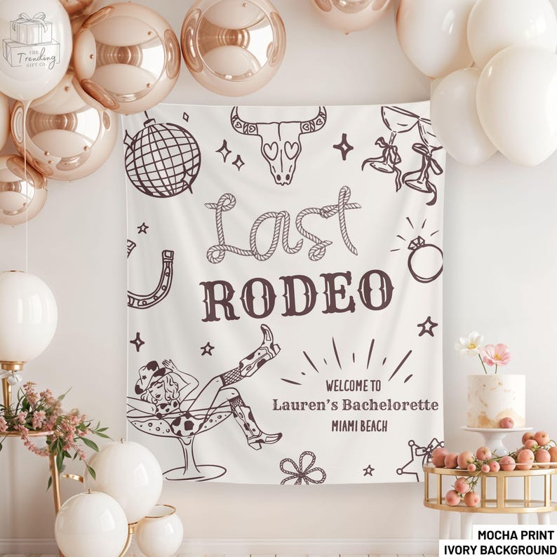 Last Rodeo Bachelorette Decorations, Cowgirl Bachelorette Banner ...