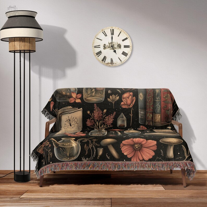 Witches Bookshelf Throw Blanket,magic Alchemy Halloween Gift for Goths ...